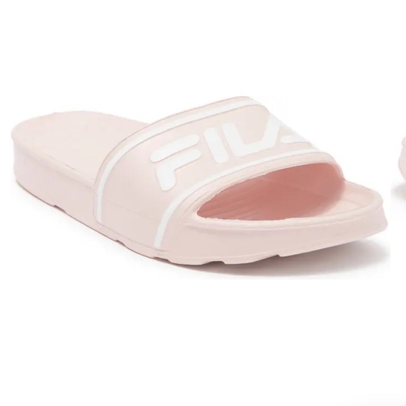Fila | Shoes | Fila Slide Sandals Light Pink With White Stripes Sizes ...